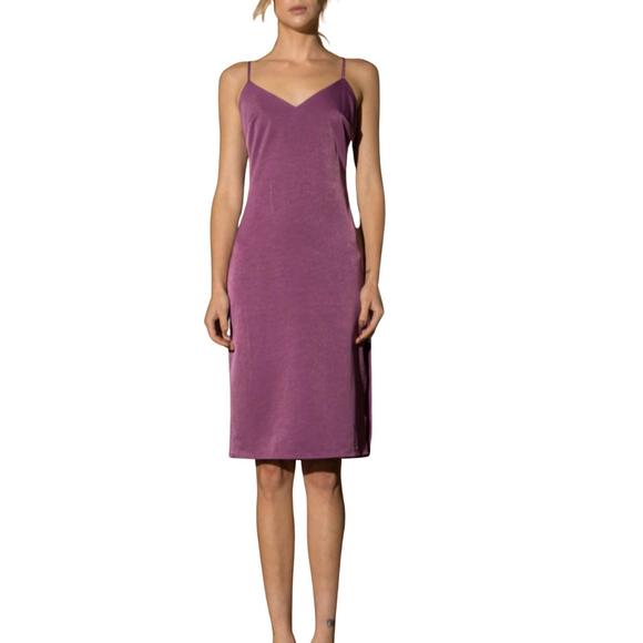 Lena | Dresses | New Lena Satin Midi Dress In Purple | Poshmark